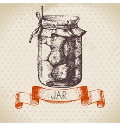 Rustic canning jar with tomato Royalty Free Vector Image