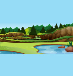 Lake house Royalty Free Vector Image - VectorStock