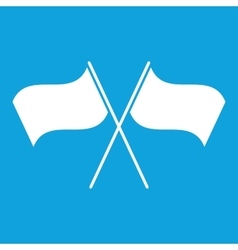 Two flags icon simple Royalty Free Vector Image