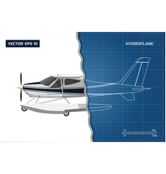 Aircraft in outline style blueprint plane Vector Image