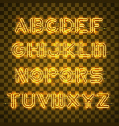 Shining and glowing blue neon alphabet and digits Vector Image