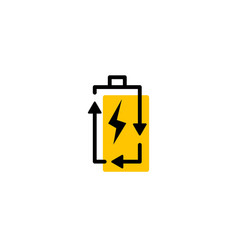 Recycle rechargeable battery energy logo icon Vector Image