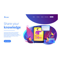 Video tutorial concept landing page Royalty Free Vector