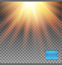 Gold bokeh sunburst on transparent background Vector Image