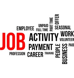 Word cloud job Royalty Free Vector Image - VectorStock