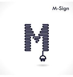 Vintage gray letter m concept Royalty Free Vector Image