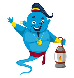 Friendly genie cartoon Royalty Free Vector Image