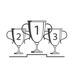 Award trophy set isolated gold cup medal star Vector Image