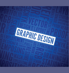 Graphic design word background Royalty Free Vector Image