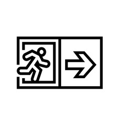 Emergency doors icon outline gate hand Royalty Free Vector