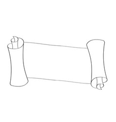 Vertical paper scroll outline drawing Royalty Free Vector
