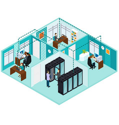Server room isometric information technology Vector Image