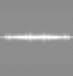 Horizontal light rays flash white line Royalty Free Vector