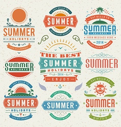 Retro summer design elements Royalty Free Vector Image