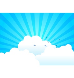 Fluffy cartoon clouds shine sky weather Royalty Free Vector