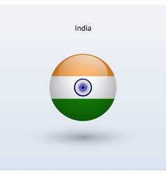India round flag Royalty Free Vector Image - VectorStock