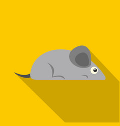 Gray mouse icon flat style Royalty Free Vector Image