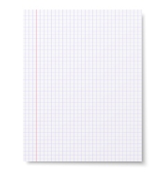 Ruled sheet notebook paper paper template Vector Image