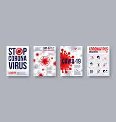 Coronavirus poster set with infographics elements Vector Image