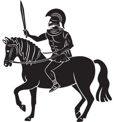 Gladiator with a spear Royalty Free Vector Image