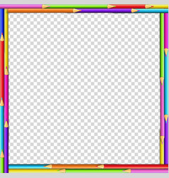 Colorful rectangle border made of pencils Vector Image