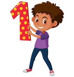 Student girl holding number cartoon character Vector Image