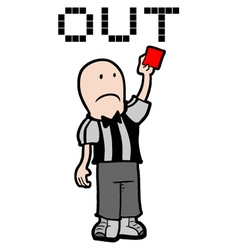 Soccer referee holds red card Royalty Free Vector Image