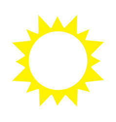 Outlined sunny face smiling character icon Vector Image