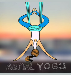 Beautiful hand drawn aerial yoga Royalty Free Vector Image
