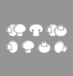 Flat hand drawn champignon mushrooms Royalty Free Vector