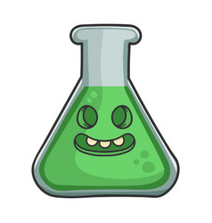 Sad crying science test tube cartoon Royalty Free Vector