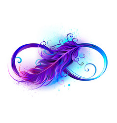 Infinity symbol with feather Royalty Free Vector Image