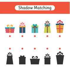 Shadow matching game for kids worksheets Vector Image