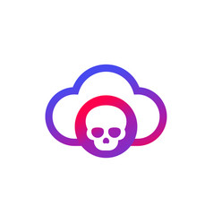 Hooded skull hacker logo concept Royalty Free Vector Image