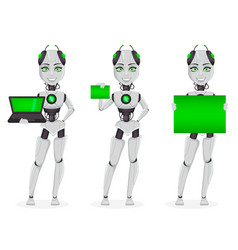 Robot with artificial intelligence female bot Vector Image