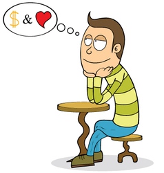 Evil man with piggy bank Royalty Free Vector Image