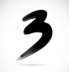 Funny bunny number 3 for kids three digit Vector Image