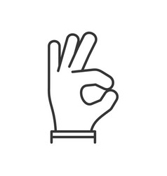 Hand showing ok sign Royalty Free Vector Image