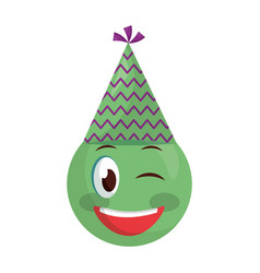 Smiley emoji party hat Royalty Free Vector Image