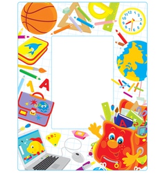 Border template with school items Royalty Free Vector Image