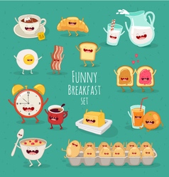 Funny Breakfast set Royalty Free Vector Image - VectorStock