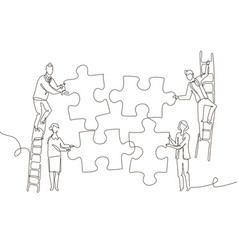 Complete puzzle template Royalty Free Vector Image