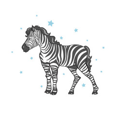 Cute zebra i love you forever card Royalty Free Vector Image