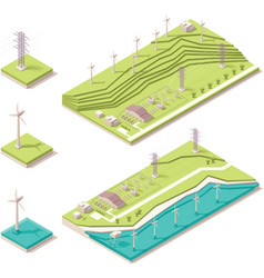Electricity isometric flowchart Royalty Free Vector Image