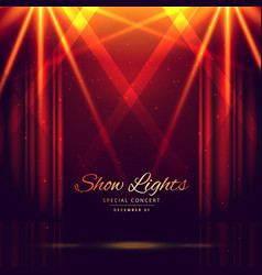 Stage with colorful lights background Royalty Free Vector