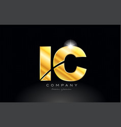 Gold alphabet letter jc j c logo combination icon Vector Image