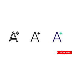 Increase font icon 3 types isolated Royalty Free Vector