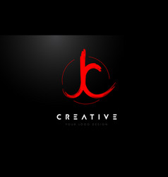 Red sa brush letter logo design artistic Vector Image