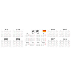 2021 spanish calendar template layout year Vector Image