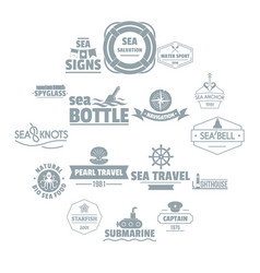 Nautical sea design elements Royalty Free Vector Image